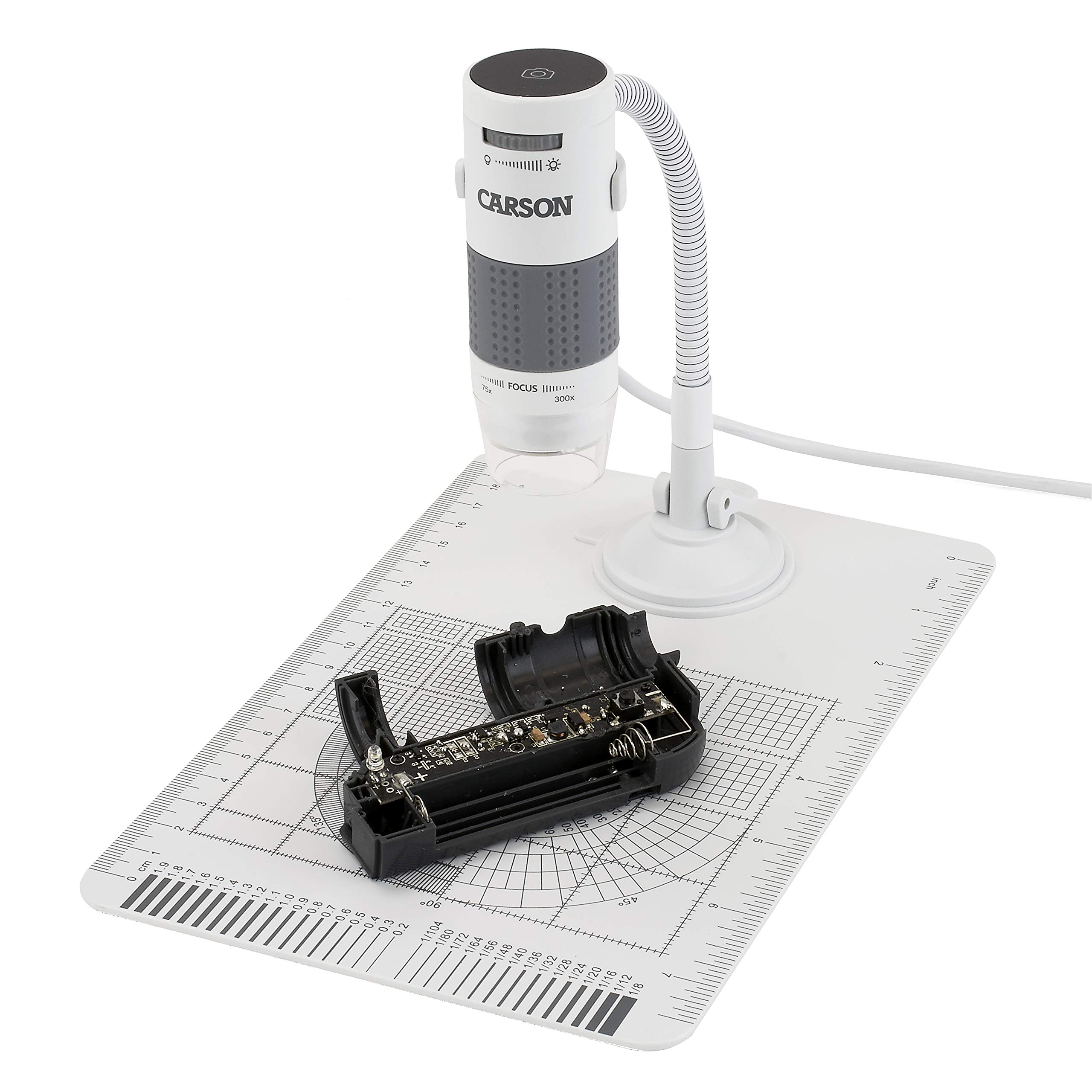 Carson eFlex 78x/324x Effective Magnification (Based on a 27" monitor) LED Lighted USB Digital Microscope with Flexible Stand and Base (MM-840) , White