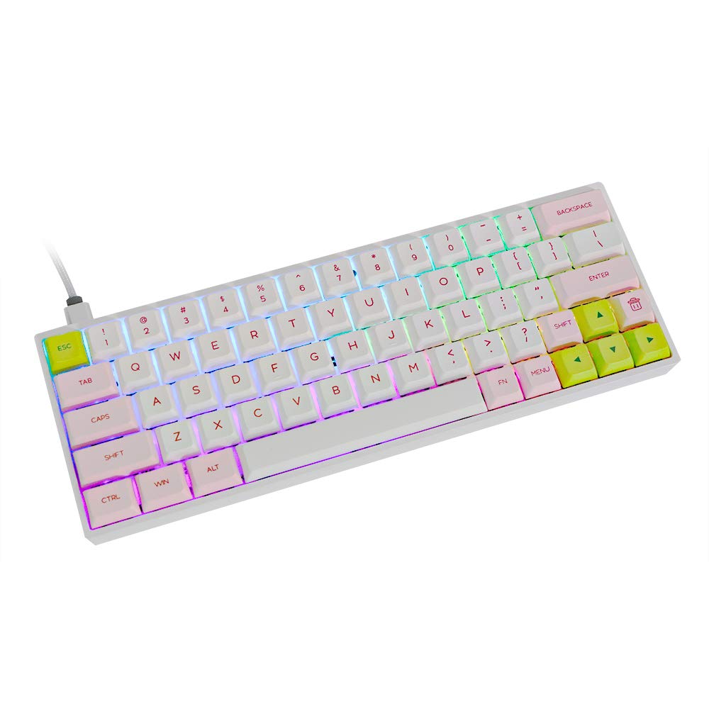 EPOMAKER SK64S Hot Swappable Bluetooth 5.1 Wireless/Wired Mechanical Keyboard with RGB Backlit, PBT Keycaps for Win/Mac/Gaming (Gateron Optical Brown, Pink White)