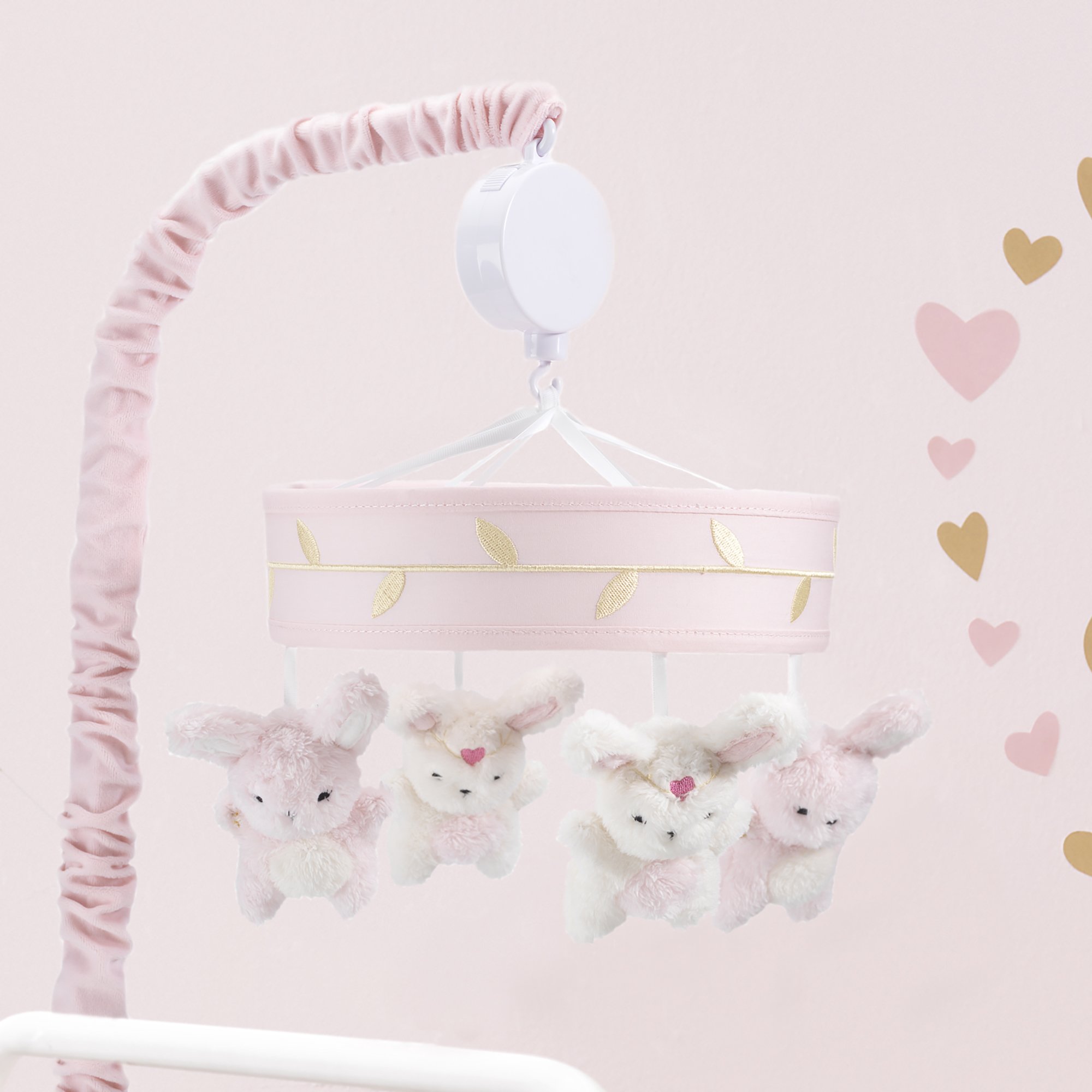 Lambs & Ivy Confetti Musical Baby Crib Mobile, Pink , 9.5x9.5x27 Inch (Pack of 1)