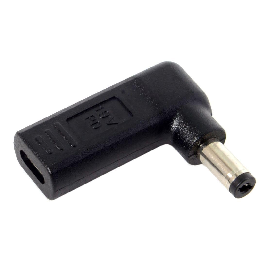 chenyang CY USB 3.1 Type C USB-C to Rectangle DC Plug 5.5mmx2.1mm Adapter PD Emulator Trigger 90 Degree Angled for Laptop Tablet (5.5x2.1MM)