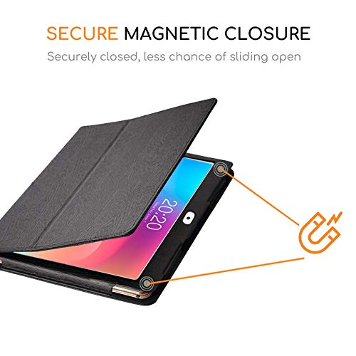 Transwon Case for MAGCH M210 M101 X10 Tablet 10 Inch/FEONAL ZONKO MEIZE K118 K116 Tablet Case/Xiashuanghu RS10 Tablet Case/Kaktin Android Tablet 10 Inch Case(Rear Camera in The Middle) - Black