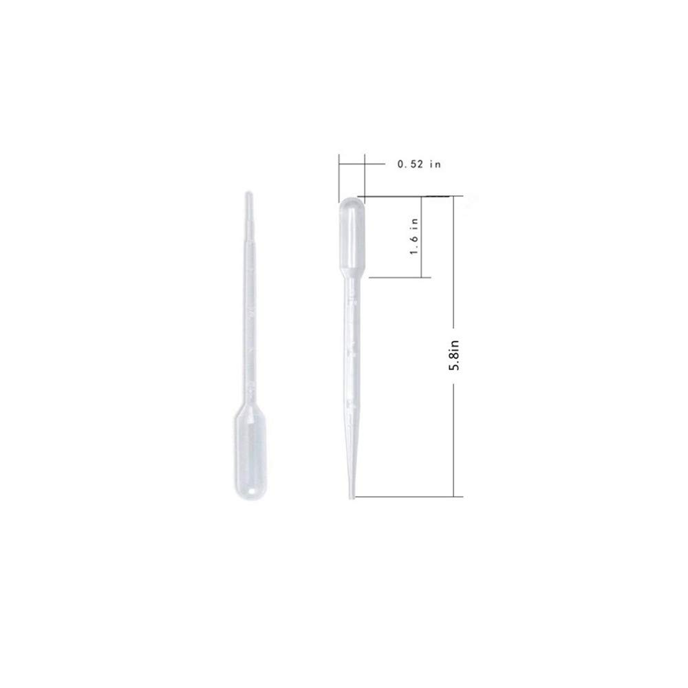 40Pcs 3ml Plastic Transfer Pipettes by VCCGY, Disposable Droppers for Watercolor Art, Science Laboratory, Handmade (Transparent-40pcs)1