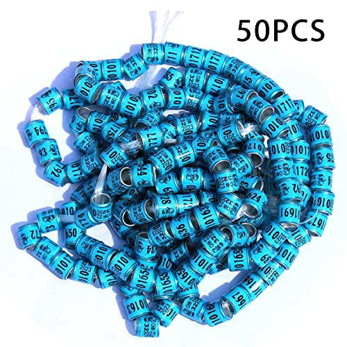 50pcs 8mm 2023 Pigeon Bands, Customized Bands for Pigeon Ring Birds Leg, Aluminum Bird Rings Leg Bands Ring Bands, Blue