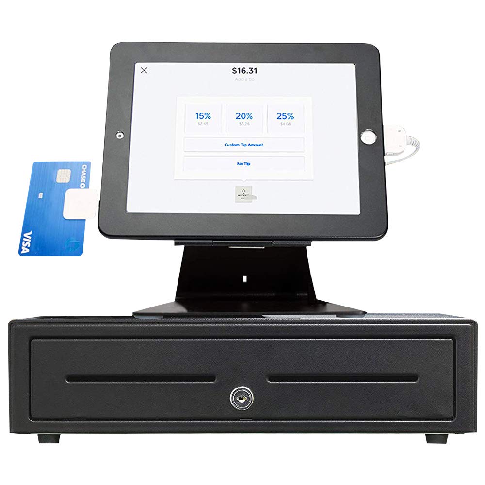 CarrieCathy Desktop Anti-Theft Security Kiosk POS Stand Holder Enclosure for 10.2" 2021 iPad 9th Gen 2020 iPad 8th Gen 2019 iPad 7th Gen, Flip & 360° Swivel Design