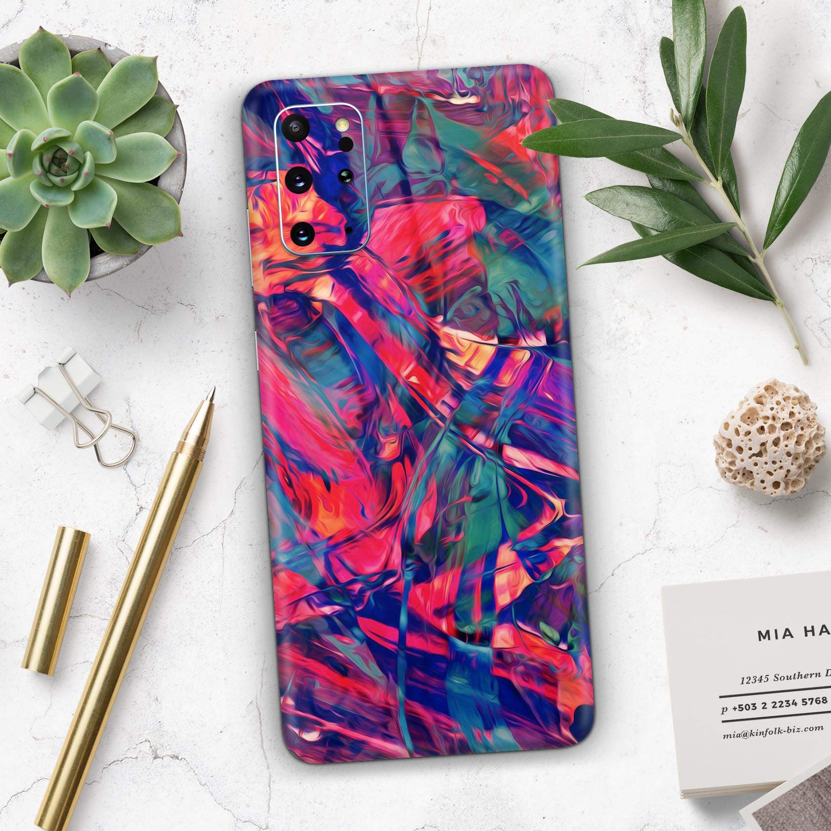 DesignSkinz Blurred Abstract Flow V44 Protective Vinyl Decal Wrap Skin Cover Compatible with The Samsung Galaxy S20 (Screen Trim & Back Glass Skin)