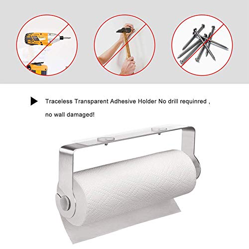 Carry360 Adhesive Paper Towel Holder Under Cabinet Stick on Paper Towel Rack for Kitchen,Bathroom,Toilet, Drill Free, 304 SUS Stainless SteelĀ