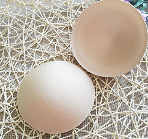 2 Pairs Removable Round Shape Sponge Bra pad Breathable Bra Push Up Bra Breast Insert Pads Breast Enhancers Shaper (White)
