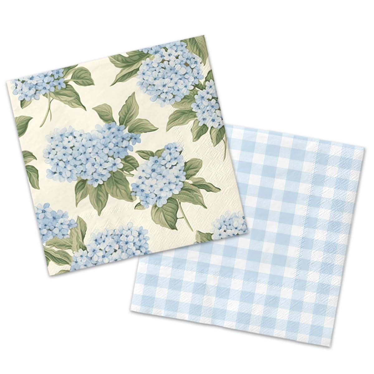 40Pcs Floral Napkins-Blue White Party Supplies Vintage Flower Paper Napkins Tea Party Decorations for Birthday,Baby Shower