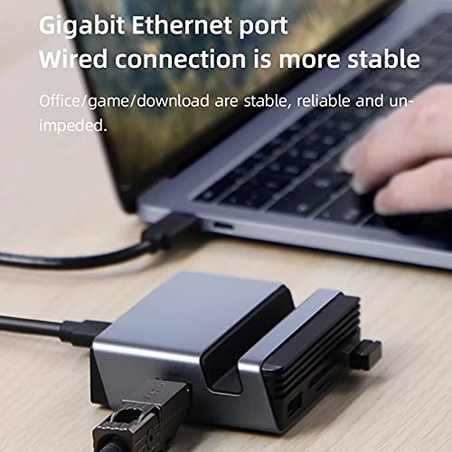 WJCCY USB C Hub Type-C Docking Station Type-C to 4K HDMI-Compatible PD SD/TF Card Reader RJ45 Phone Holder Stand