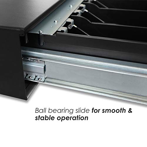Beelta 18" Cash Drawer with Removable Tray, 5Bill/5Coin, RJ11 Cable, Key Lock, DC24V, Standard Duty, BK1816B