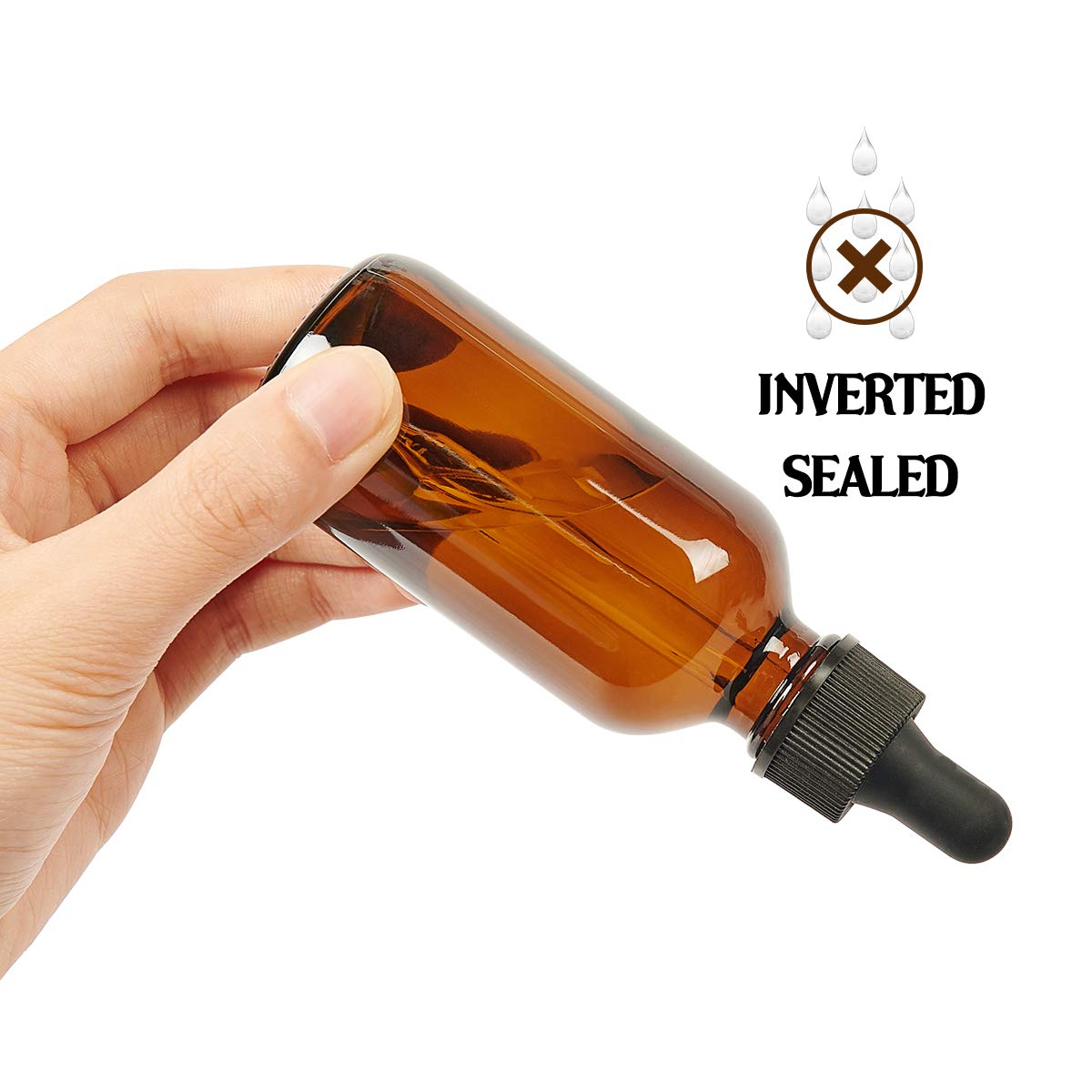 Eternal Moment 2 oz Eye Dropper Bottle(24 Pack), 60ml Amber Glass Bottles with Glass Eye Dropper for Essential Oils, Chemistry Lab Chemicals, Colognes & Perfumes