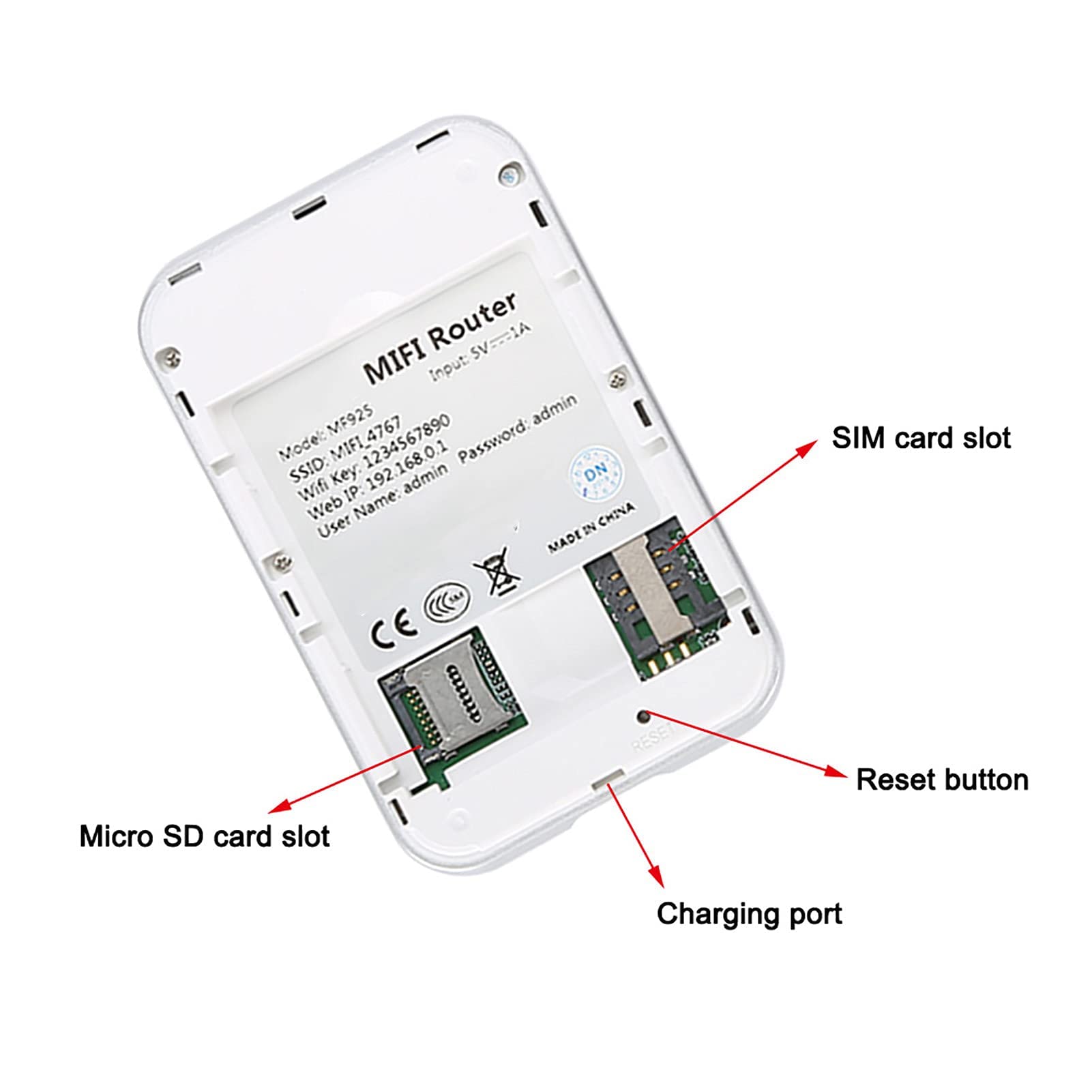 Portable 4G LTE Mobile Hotspot Device, High Speed Wi Fi Hotspot, Support SD Card, USB Charging, Router Amplifier for Phone/Tablet/PC, Worldwide, Travel, Home