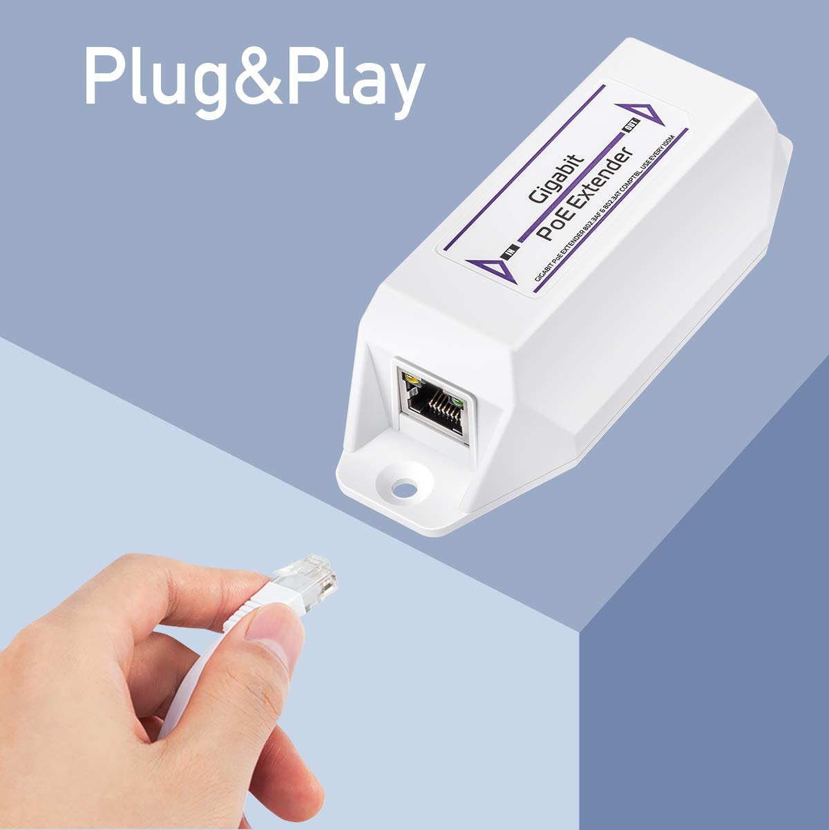Cudy New Gigabit PoE Extender, 10/100/1000Mbps, 1 Channel PoE Repeater, PoE Amplifier, PoE Booster, Wall-Mount, Comply with IEEE 802.3at / 802.3af, Not Support Passive PoE, Plug and Play, POE10