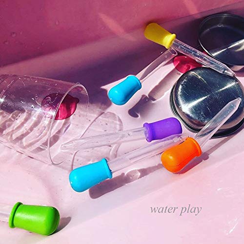 CHIUTUUY 11 Pcs Eye Droppers for Kids - 5ml Silicone Plastic Pipettes Liquid Transfer Dropper for Crafts Science Water Play Candy Gummy Molds