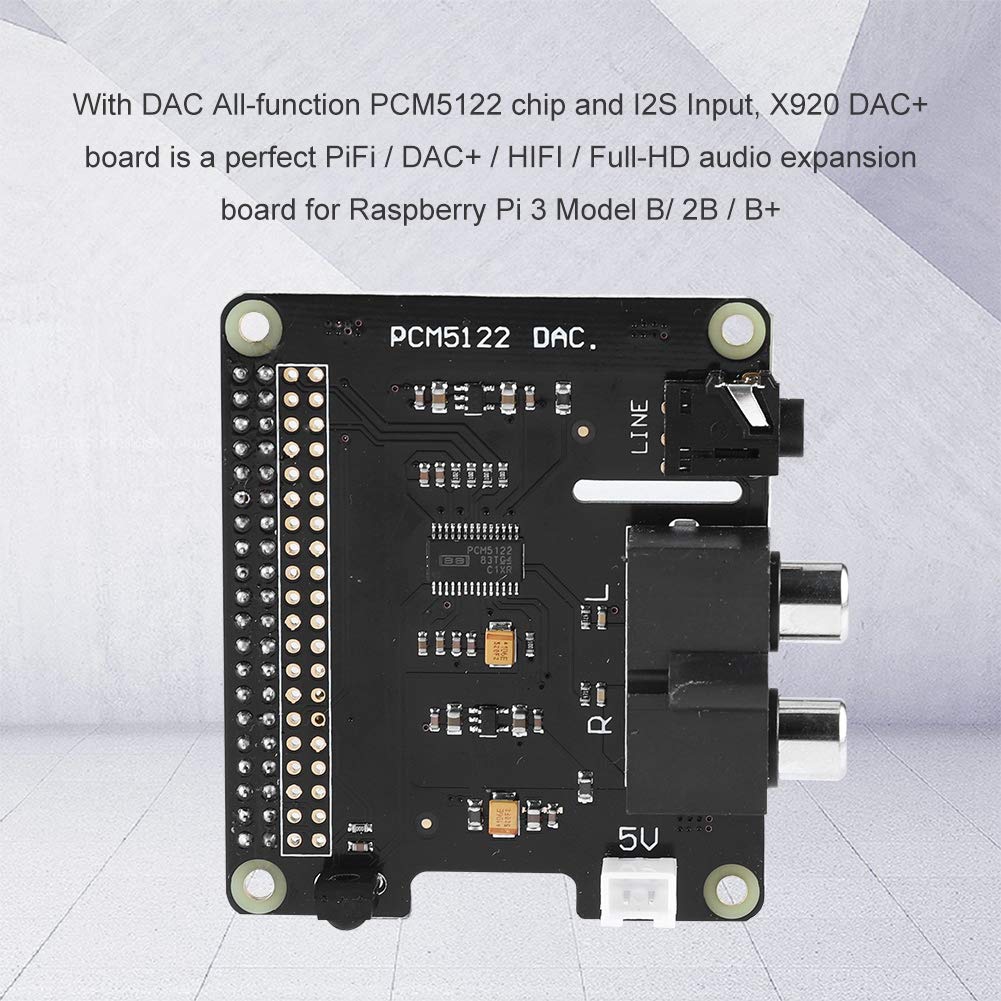 Cuifati Expansion Board for Raspberry Pi,3 Model B / 2B /B+/A+/, fosa PiFi/DAC+/HiFi/Full-HD Audio Expansion Board for Raspberry Pi Zero W, Support Volumio RuneAudio OSMC XMBC(Kodi) MOODE