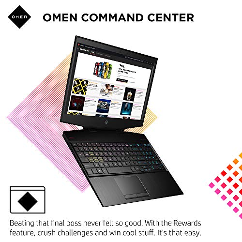 OMEN 15 Gaming Laptop, NVIDIA GeForce GTX 1660 Ti, Intel Core i7-10750H, 8 GB DDR4 RAM, 512 GB PCIe NVMe SSD, 15.6" Full HD, Windows 10 Home, RGB Keyboard (15-dh1020nr, 2020 Model)