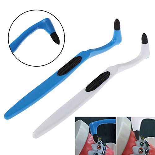 Chironal 2Pcs Portable interdental Brush Orthodontic Toothbrush Small Head Soft Correction Teeth Brace Clean Wisdom Toothbrush Dental