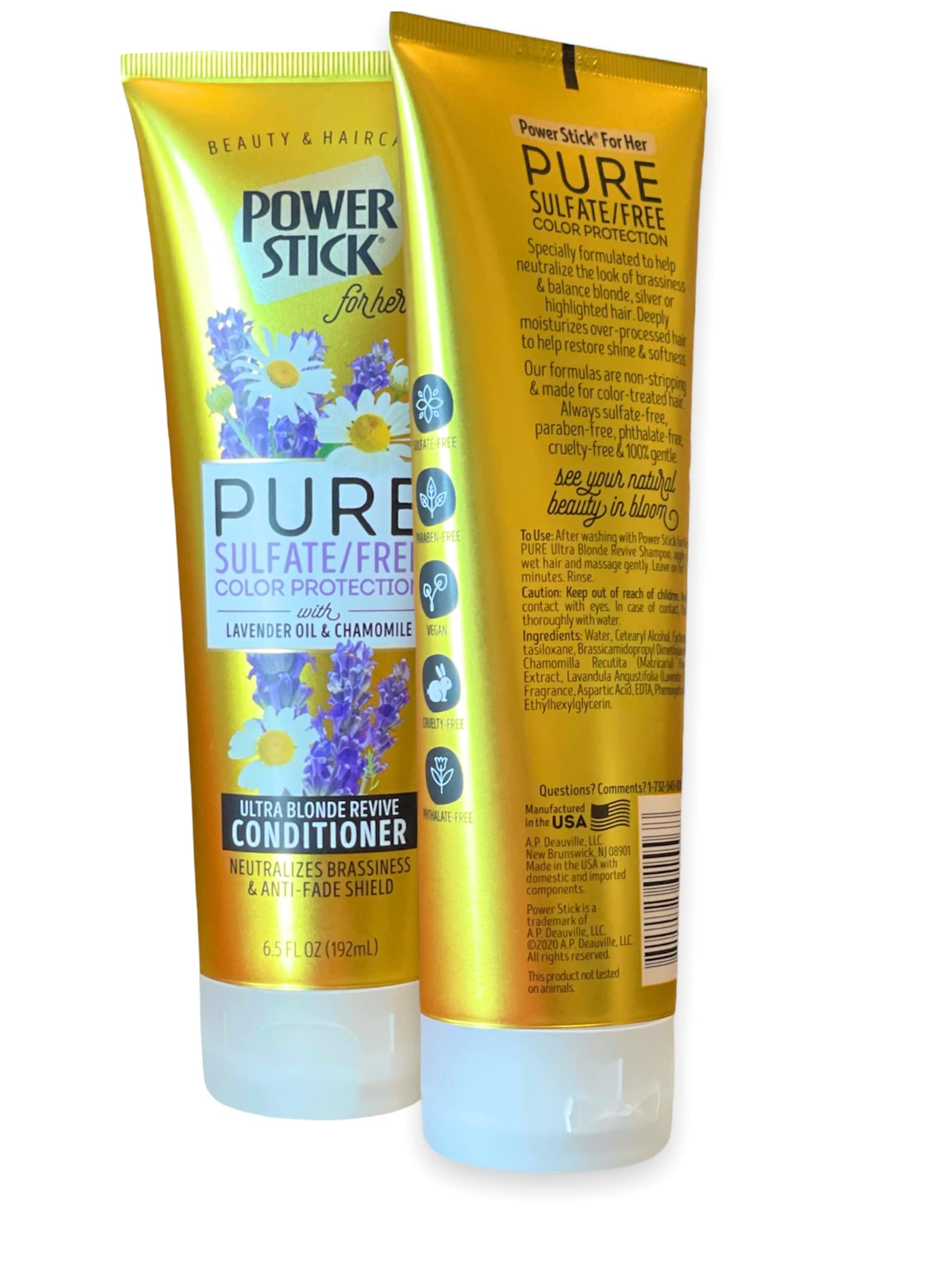 Pure Sulfate Free Ultra Blonde Revive Shampoo & Conditioner 6.5 oz Color Protection with Lavender Oil & Chamomile