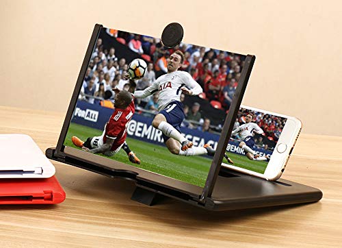 siduater 10" Screen Magnifier, 3D HD Smart Phone Magnifier Projector Screen for Movies, Videos, and Gaming โ Foldable Phone Stand with Screen Amplifier, Supports All Smartphones, Red