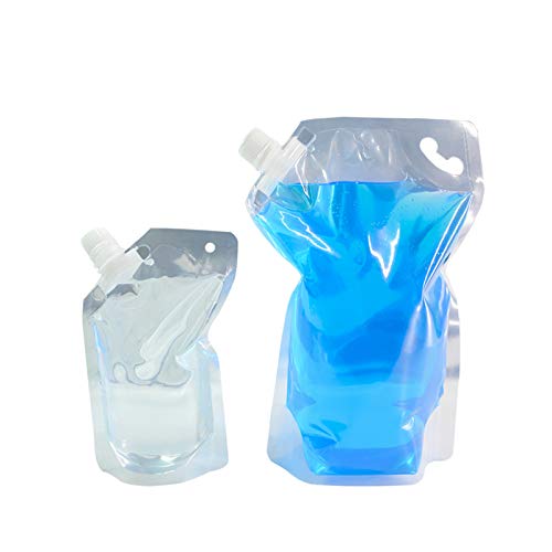 20 pcs Transparent Spout Pouches Drink Bags Plastic Squeeze Pouches Wine Flask Pouch Reusable & Concealable Juice Sauce Shampoo Liquor Packaging Bags (250 ml, STCB-250)(4.33x6.89+1.18 in)
