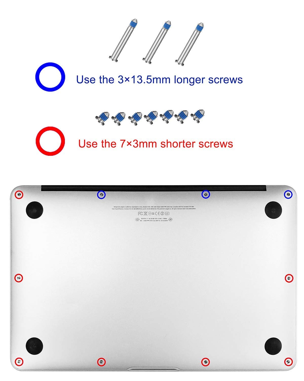 CCYO Replacement Screws 10 Sets for MacBook Pro 13" 15" 17" A1278 A1286 A1297 2009-2012, 10 PCs Bottom Back Case Cover Computer PC Screw