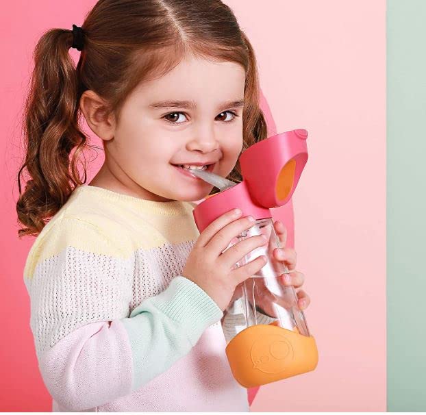 b.box 15oz Tritan Drink Bottle: Modern Water Bottle with Flip Straw for Toddlers & Kids. Spill Proof, Leak Proof, BPA Free. Great for School/Daycare or Next Step after Sippy Cups (Ocean Breeze)