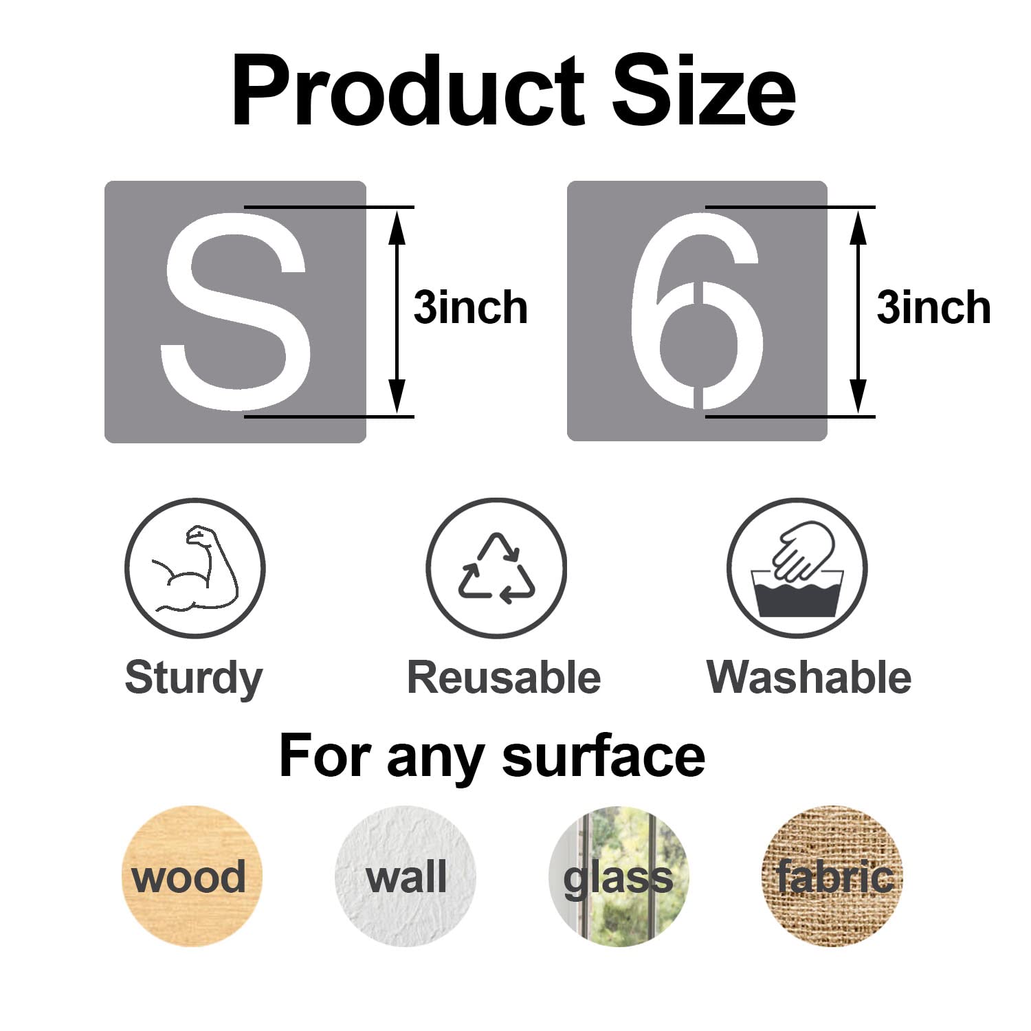 2 Inch Letter Stencils Number Stencil Reusable Alphabet Stencils Craft Templates for Painting on Wood Wall Fabric Rock Chalkboard Sign DIY Art Projects