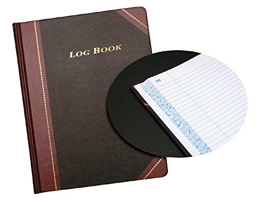 Adams Log Book, 8.13 x 10.38 Inches, Black Covers with Maroon Spine, 150 Pages (ARB810L15)