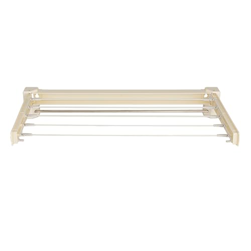 Household Essentials Metal and Plastic Wall Mount Telescoping Drying Rack, Compact Laundry Rack
