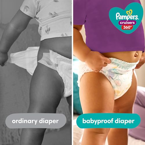Pampers Easy Ups and Baby Wipes - Pull On Disposable Potty Training Underwear for Girls and Boys, Size 7 (5T-6T), 84 Count, ONE MONTH SUPPLY with Sensitive Wipes, 6X Pop-Top Packs, 336 Count