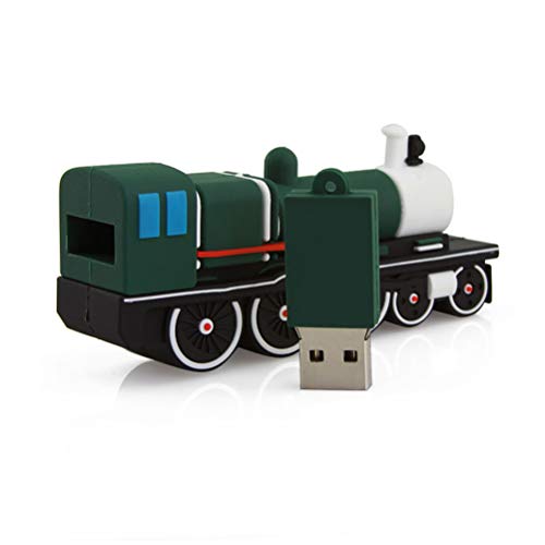 CHUYI Rubber Train Shape 128GB USB 2.0 Flash Drive Cartoon Pen Drive Memory Stick Cute Thumb Drive Jump Drive Gift (Green)