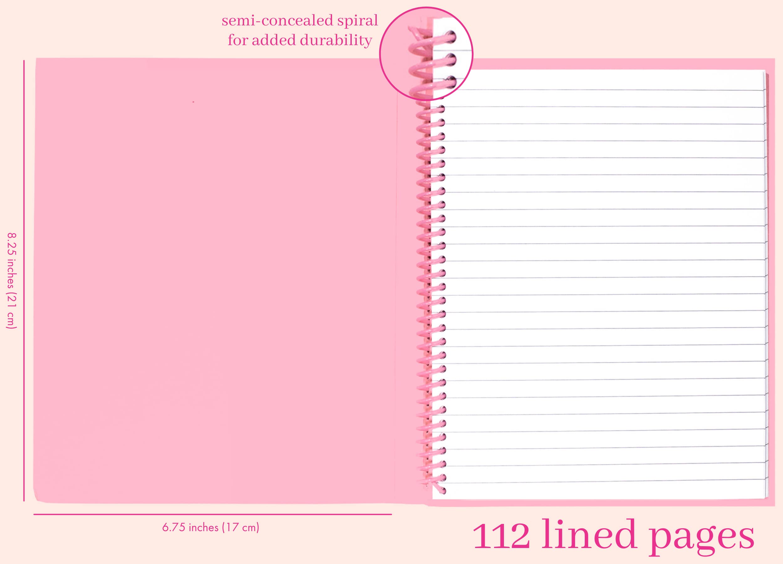 Kate Spade New York Concealed Spiral Notebook with 112 Lined Pages, Pacific Petals