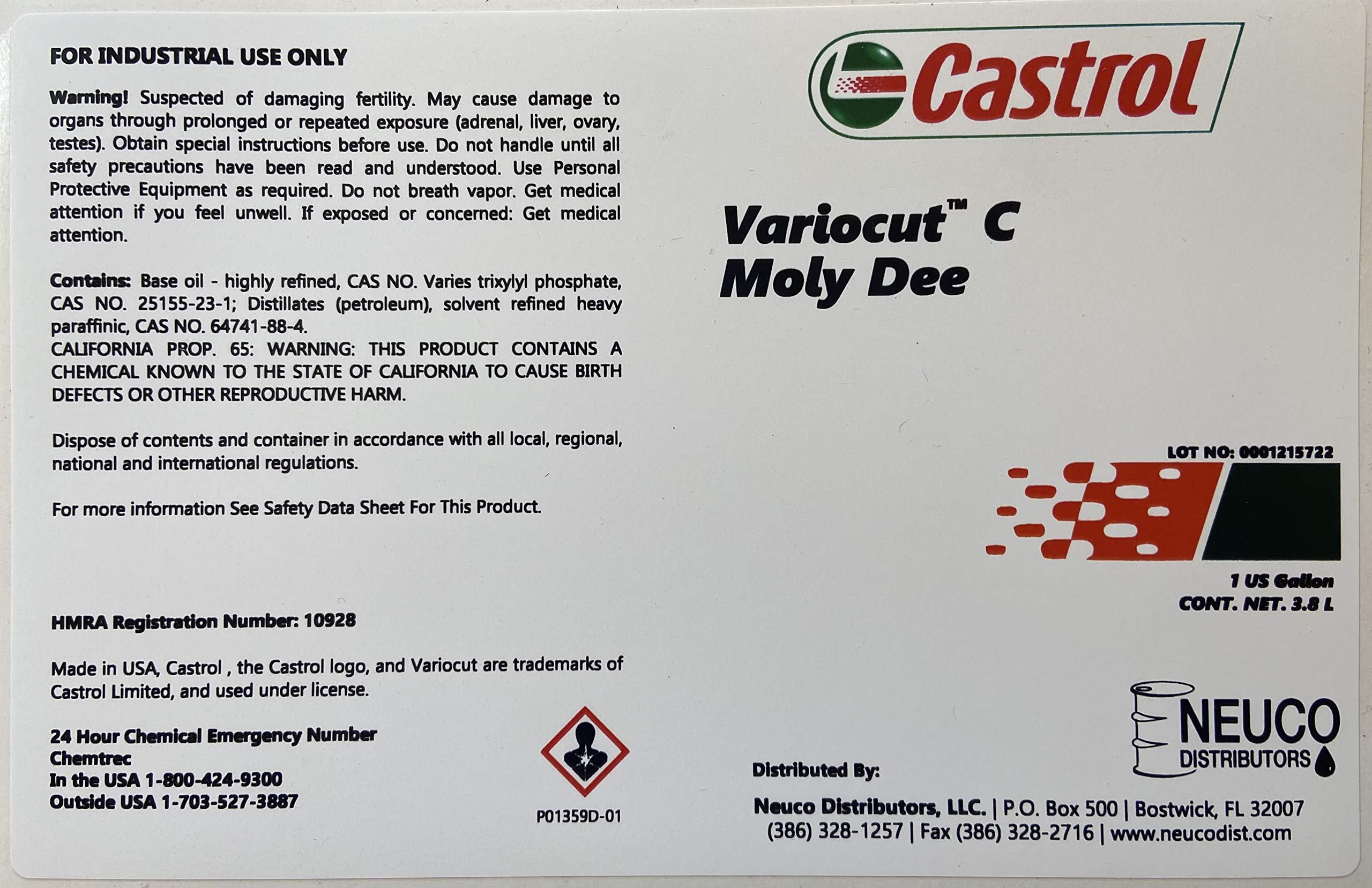 Castrol 05226-CTCG Variocut™ C Moly Dee High Performance Tapping Fluid