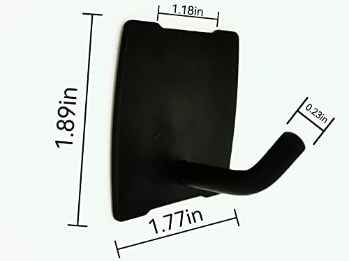 3M Hooks,Adhesive Hooks Heavy Duty Stick on Wall Hooks Towel Hooks Door Hooks Waterproof Stainless Steel Adhesive Towel Hooks Adhesive Holders for Hanging Clothes Bathroom Adhesive Hook 6 Pack (Black)
