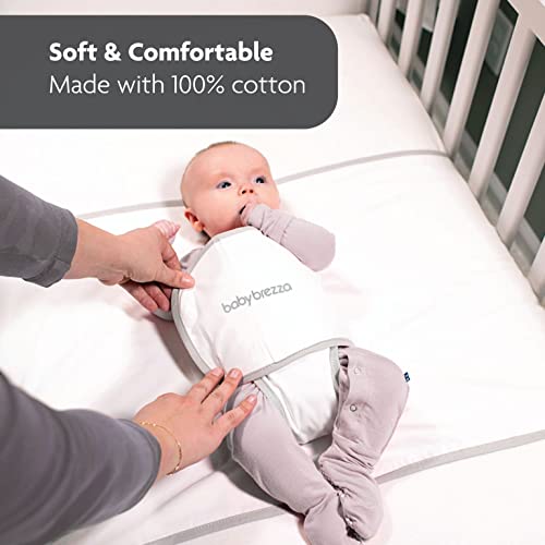 Baby Brezza Safe Sleep Swaddle Blanket for Crib Safety for Newborns and Infants β Safe, Anti-Rollover Blanket, White