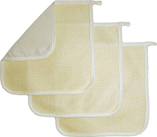 3 pcs/set Dual-Sided With Soft Weave Exfoliating Scrub and Soft Terry Cloth Towel Home Spa Exfoliating Face and Body - Shower Scrubber - Remove Dead Skin -Great for Skin Care in the Massage Bath