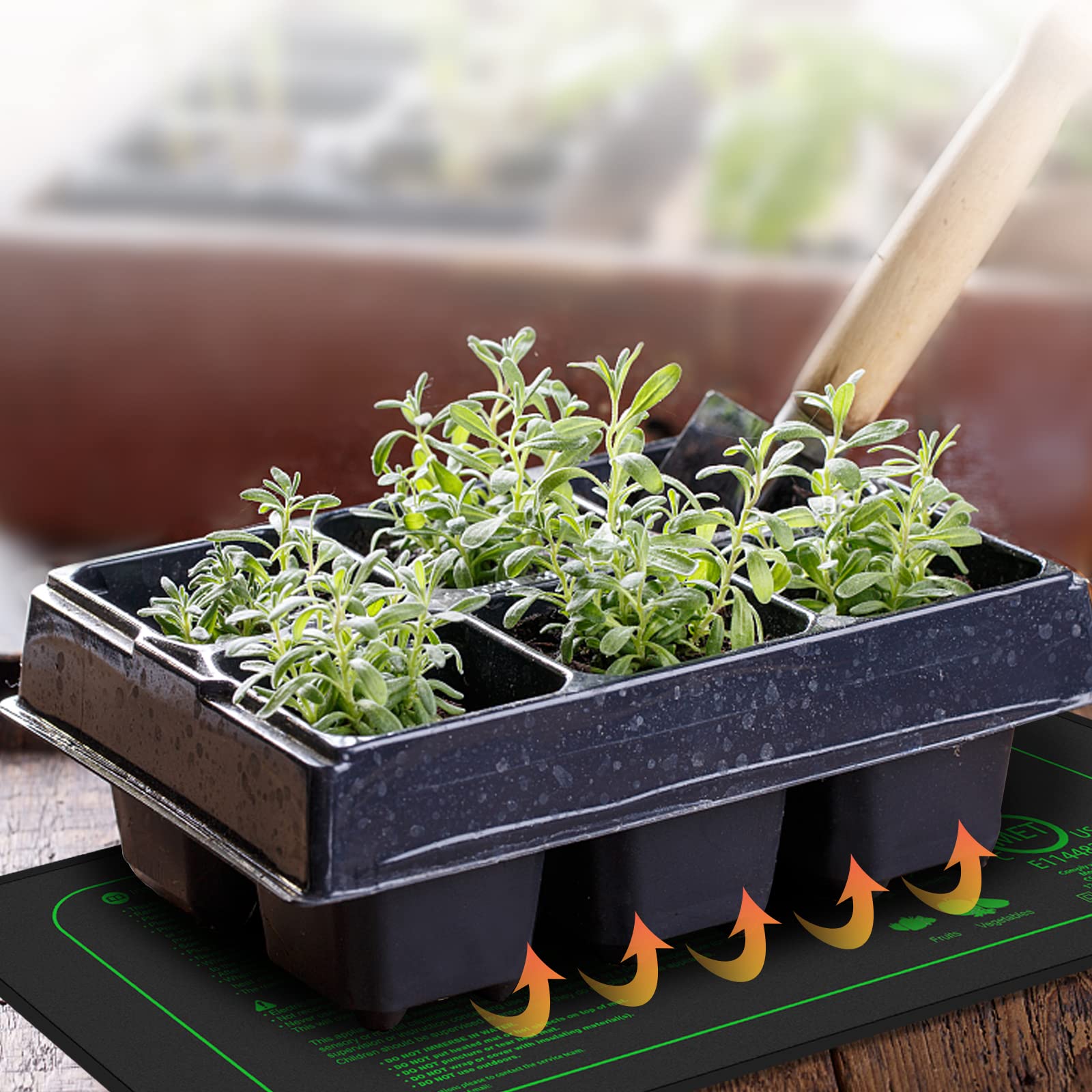 21W Seedling Heat Mat for Seed Starting, 10" x 20.75" Waterproof Heating Pad for Indoor Plants Germination Hydroponic, MET Standard - 2 Pack