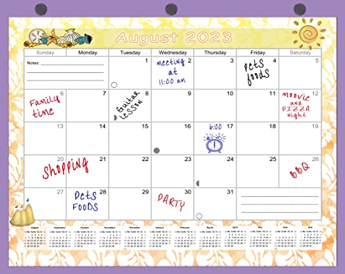 2023-2024 Academic Year 12 Months Student Calendar/Planner in Protective Sleeve for 3-Ring Binder, Desk or Wall -v003