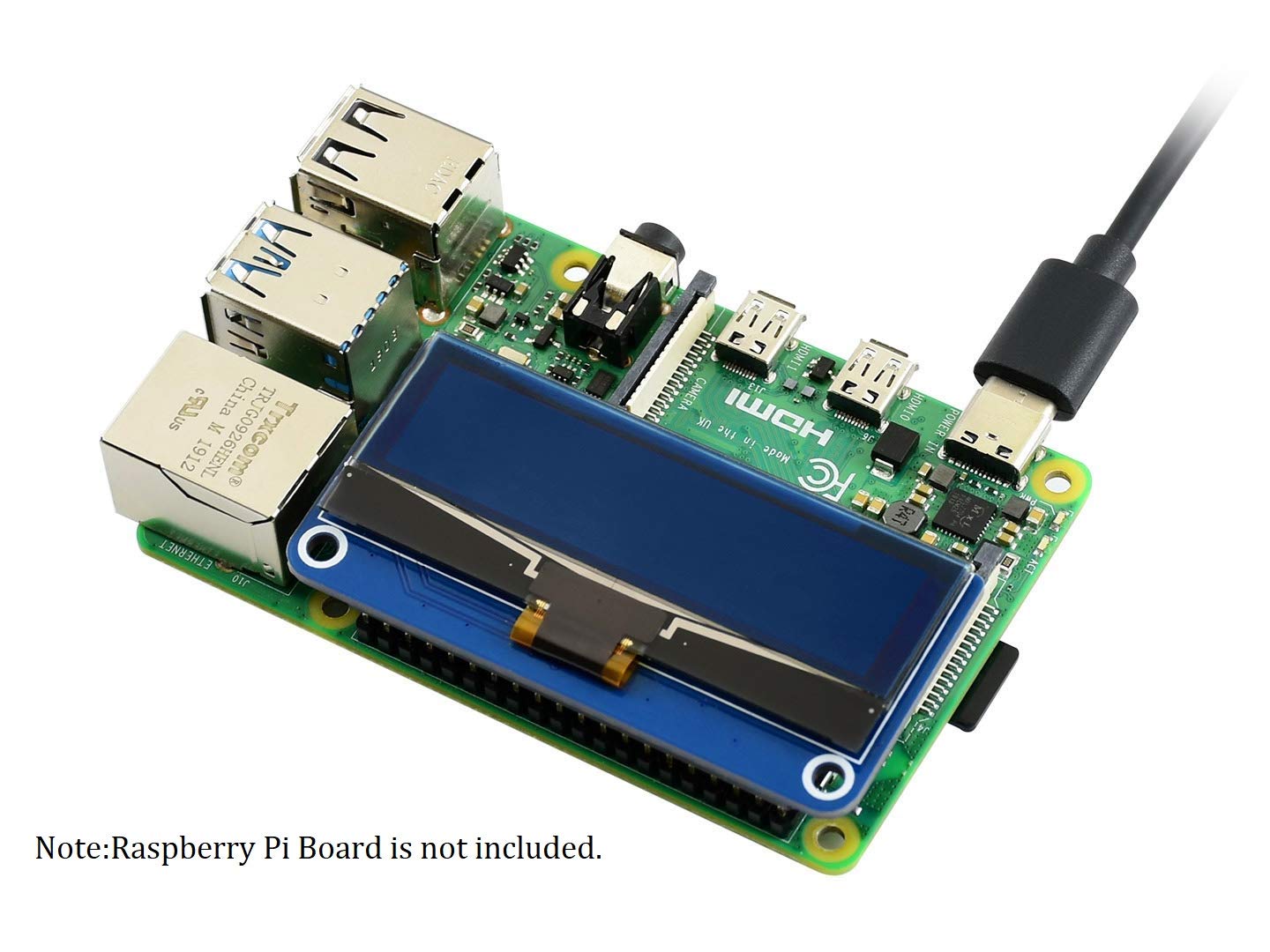 2.23 inch OLED Display HAT Compatible with Raspberry Pi/Jetson Nano/Arduino/STM32, 128×32 Pixels SPI I2C OLED with SSD1305 Driver