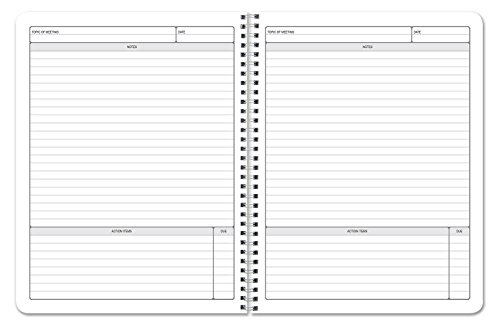 BookFactory Meeting Notebook/Meeting Book for Work- Black 120 Pages (Ruled Format), 8.5in x 11in, Wire-O Bound (MTG-120-7CW-A-(Meetings-K)-MX)