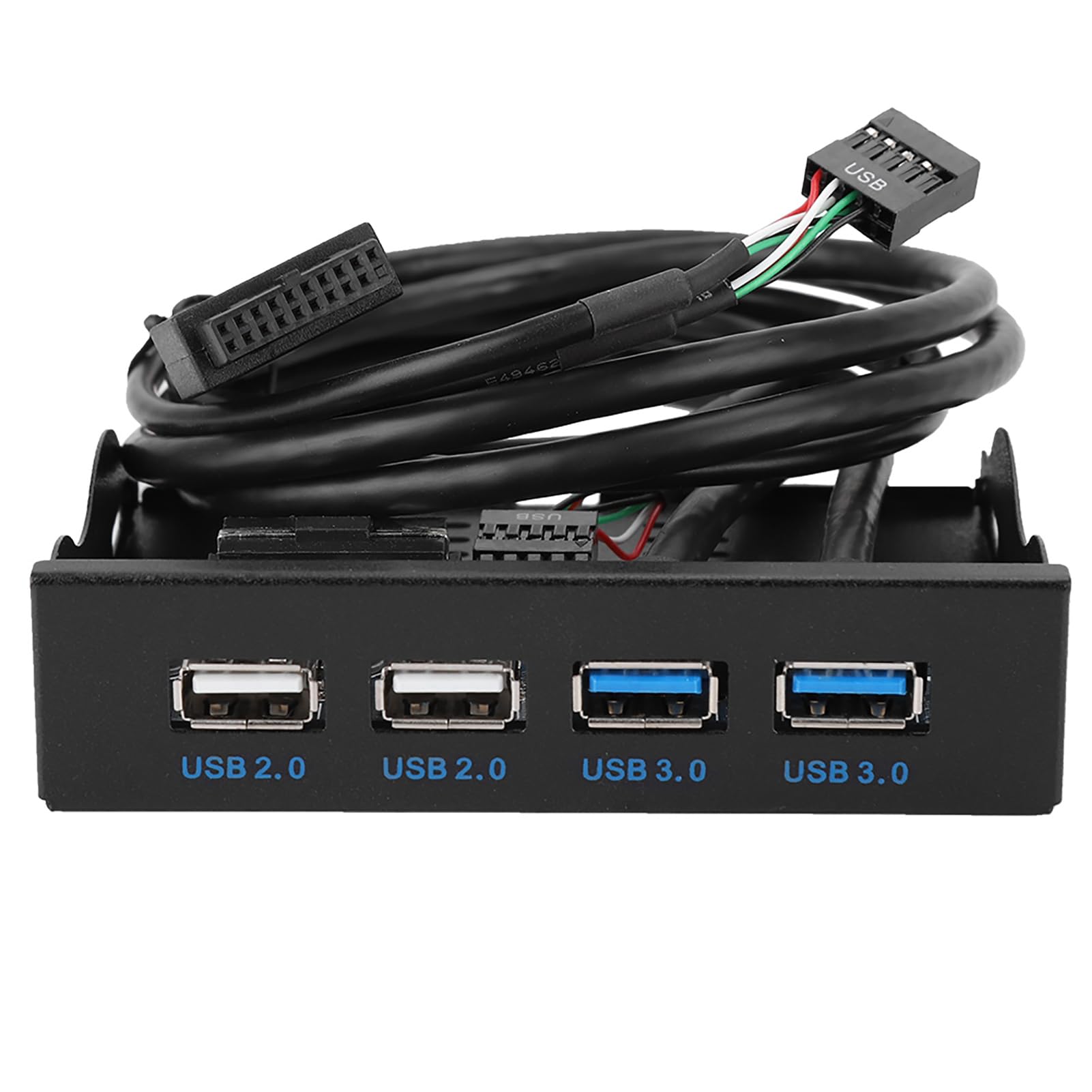 ASHATA USB Front Panel,3.5-inch 19PIN/9 Pin High Speed USB3.0+USB2.0 4-Port Floppy Drive Front Panel,USB 3.0 Front Panel 3.5 Plug and Play,Easy to Install