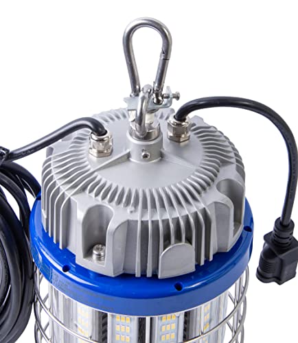 Bergen Industries Inc K5100 100-Watt Temporary High Bay LED Luminaire Plug-in Work Light, 13000LM, 5000K, Stainless Steel Cage,Blue