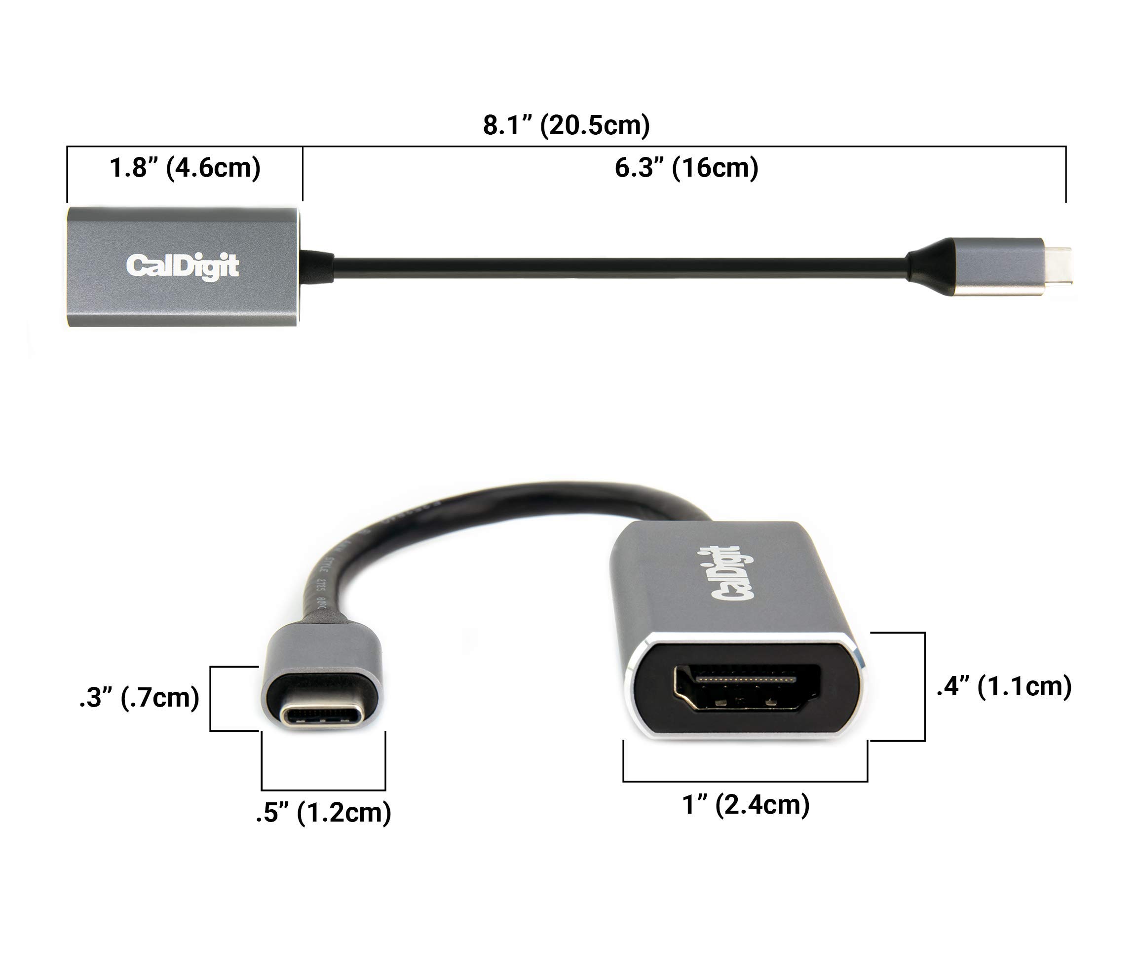 CalDigit USB-C to HDMI 2.0b Adapter - 4K 60Hz, High Refresh Support, HDR, Compatible with Thunderbolt 3/4/5, USB 3.1/USB4 for Apple MacBook Air, 2016+ MacBook Pro, iPhone 16/15 (USB-C to HDMI 2.0b)