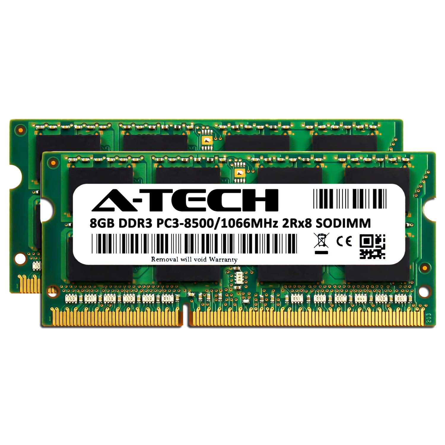 A-Tech 16GB Kit (2x8GB) DDR3 1066MHz / 1067MHz PC3-8500 SODIMM RAM for Apple MacBook (13 inch, Mid 2010), MacBook Pro (13 inch, Mid 2010), iMac (27 inch, Late 2009), Mac Mini (Mid 2010)