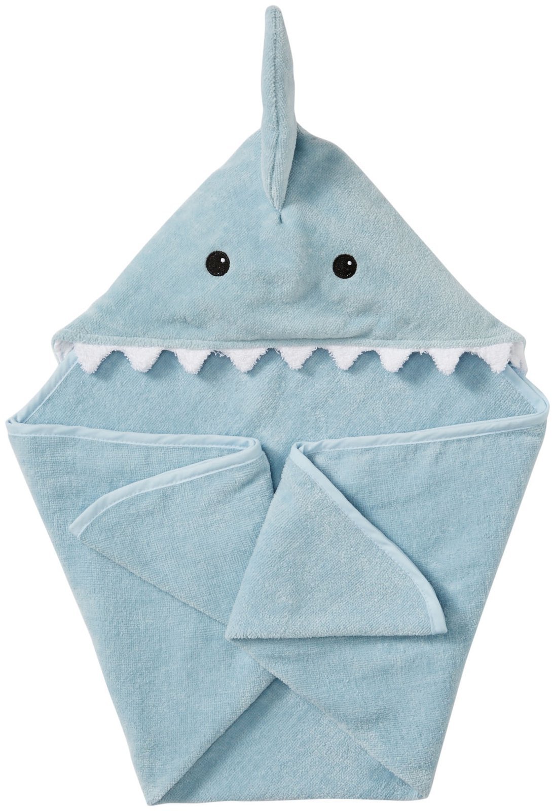 Baby Aspen Let The Fin Begin 4 Pc Bath Time Gift Set, Baby Shark Hooded Towel, Newborn, 0-9 Months, Blue
