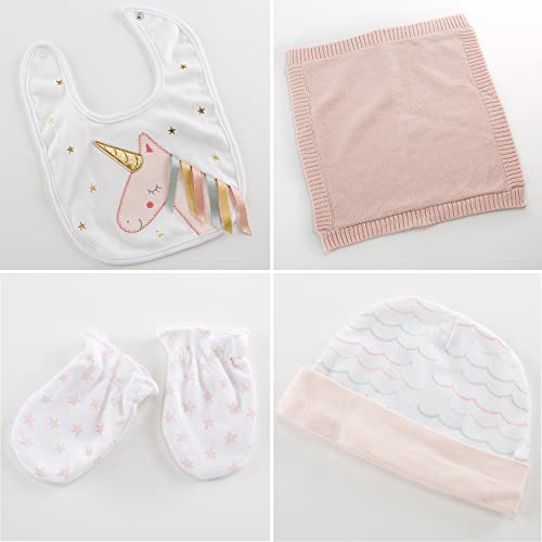 Baby Aspen Simply Enchanted Unicorn 5-Piece Welcome Home Gift Set, Light & Dark Pink/White/Aqua/Gold
