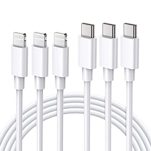 Nikolable USB C to Lightning Cable MFi Certified, 3Pack 6FT iPhone 14 Fast Charging Cable Cord, Type C to iPhone Charger Cord for iPhone 14 13 Pro Max 12 Mini 11 XS X 8 Plus iPad AirPods Pro, White