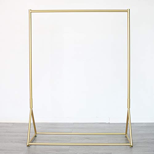 IronFashion Gold Clothing Rack, Boutique Display Clothes Rack with Wheels, Modern Garment Rack for Retail Use (47.24" L)