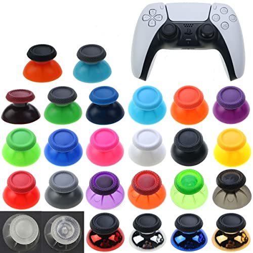 2 Pcs Analog Joystick Stick Caps Mushroom Button Thumbstick Thumb Cap for PS5 Controller Thumbstick Cap Replacement Kit (Dark Red-Red)