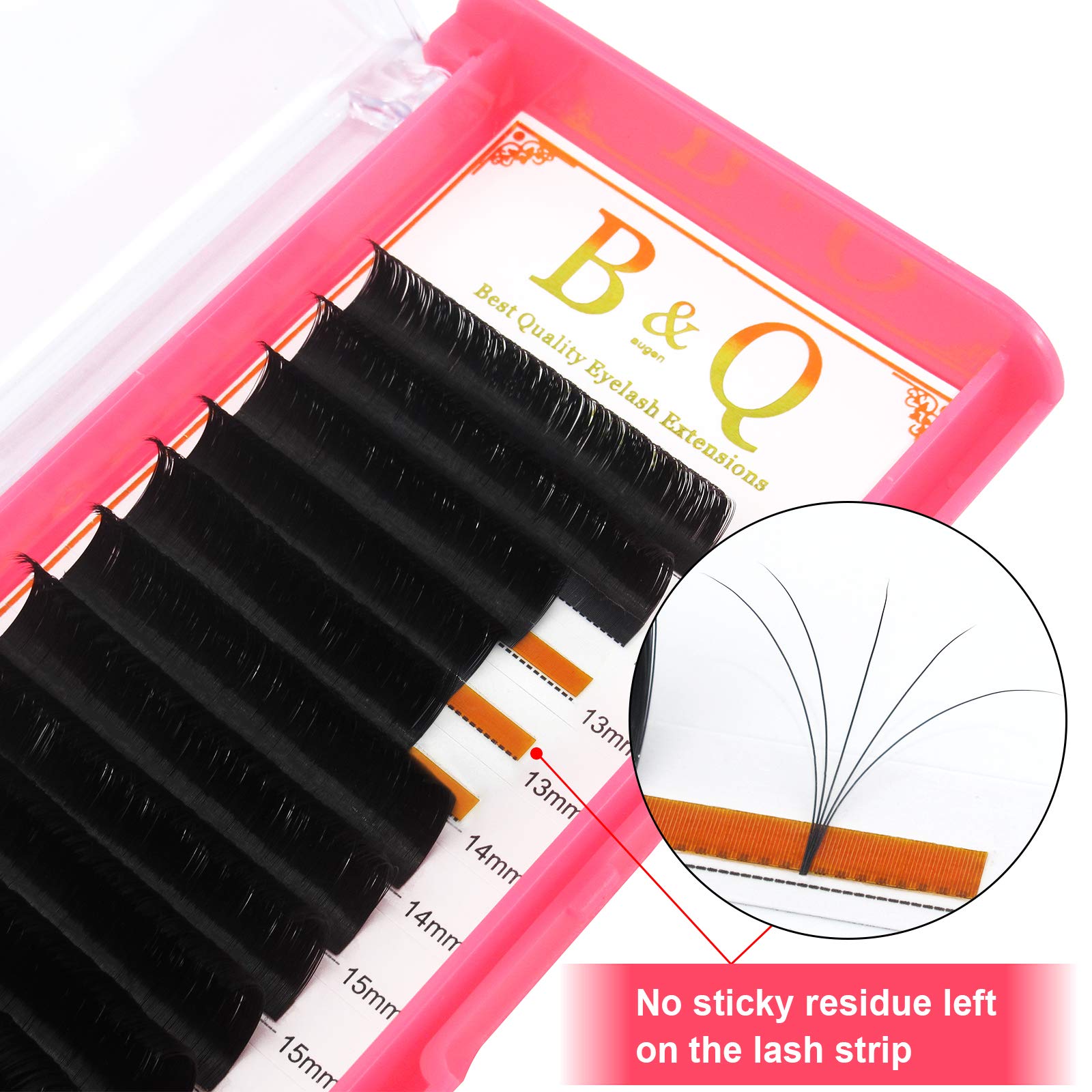 Eyelash Extension C CC D DD curl Easy Fan Volume Lashes .03 .05 .07 .10 Eyelash Extensions Blooming Self Fanning Volume Lash Extensions 9 to 25mm (D-0.07,12-17mix)